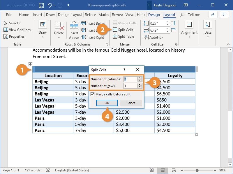 How to Merge Cells in Word | CustomGuide How to Merge Cells in Word | CustomGuide