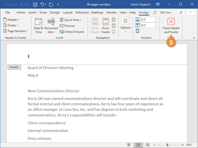 How To Add Page Numbers In Word CustomGuide
