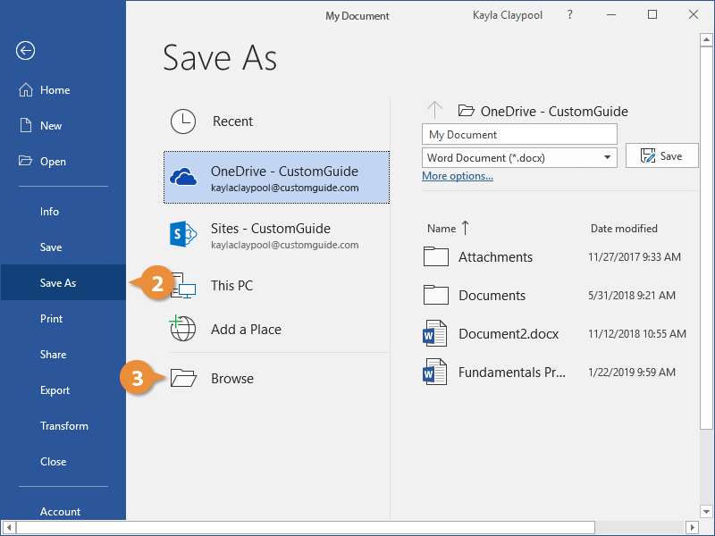How To Save A Word Document As A PDF CustomGuide