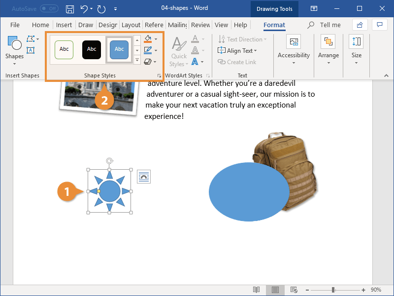 Insert Shapes In Word