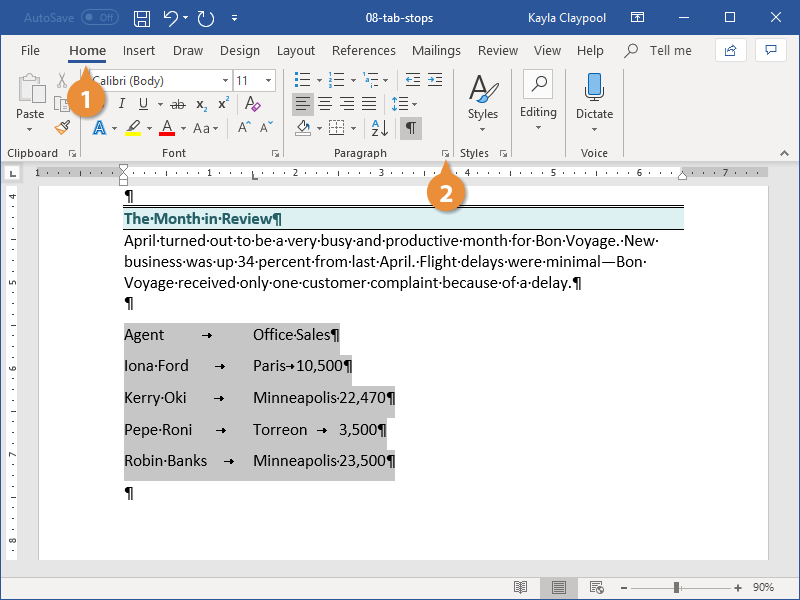 How To Set Tabs In Word CustomGuide