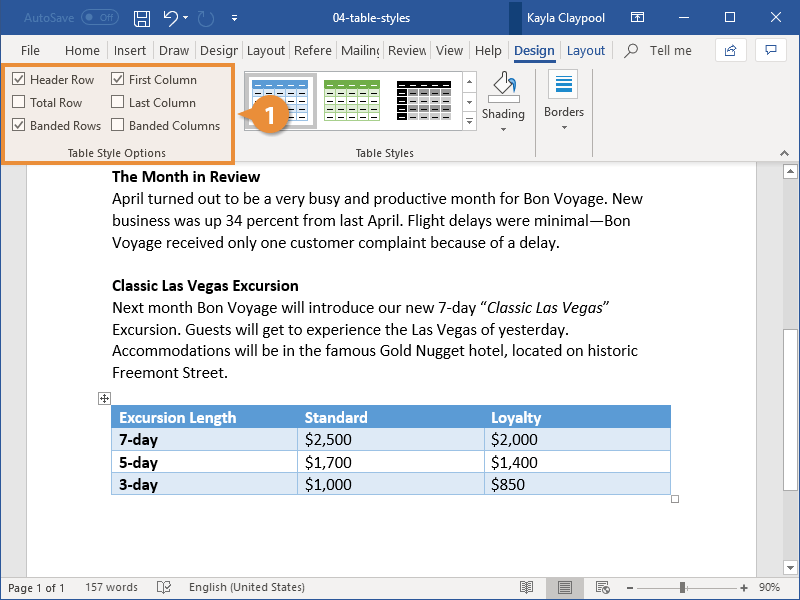 Change Table Style In Word CustomGuide