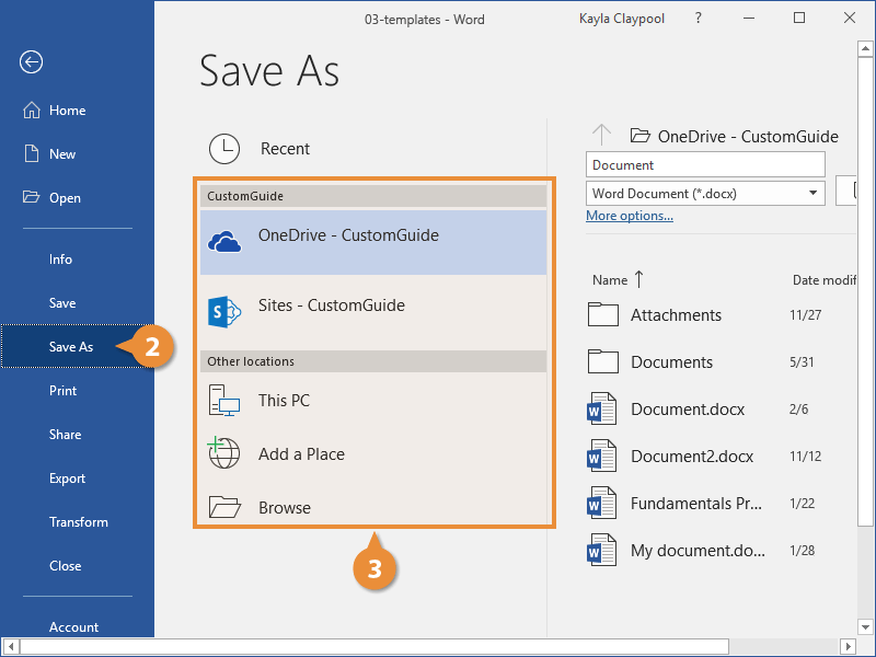 How To Create A Template In Word CustomGuide