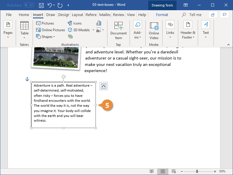 How To Insert A Text Box In Word CustomGuide