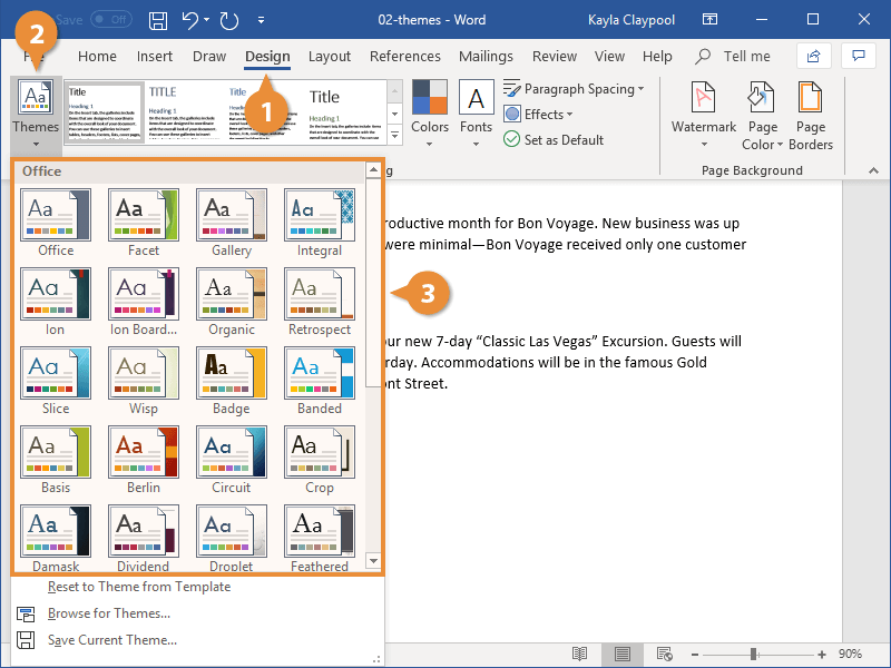Microsoft Word Themes CustomGuide