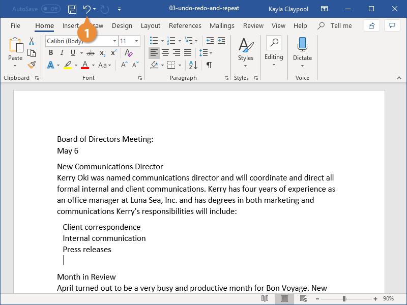 How To Undo Redo In Word CustomGuide