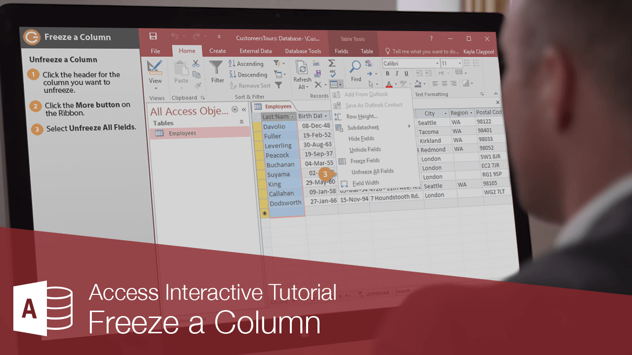 Freeze A Column CustomGuide