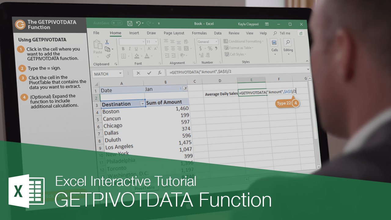 GETPIVOTDATA Function CustomGuide