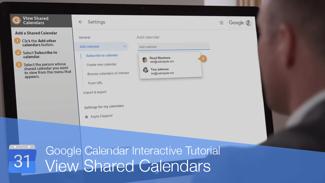 View Shared Calendars CustomGuide