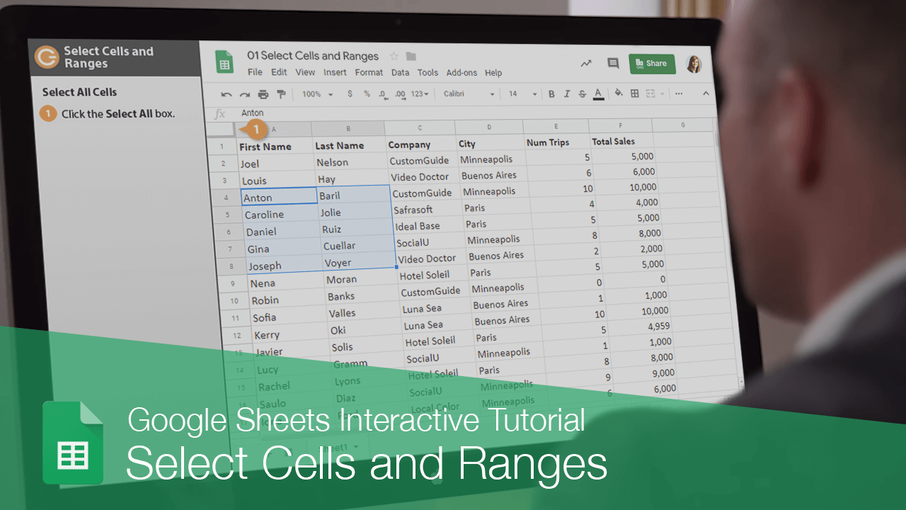 Select Cells And Ranges CustomGuide