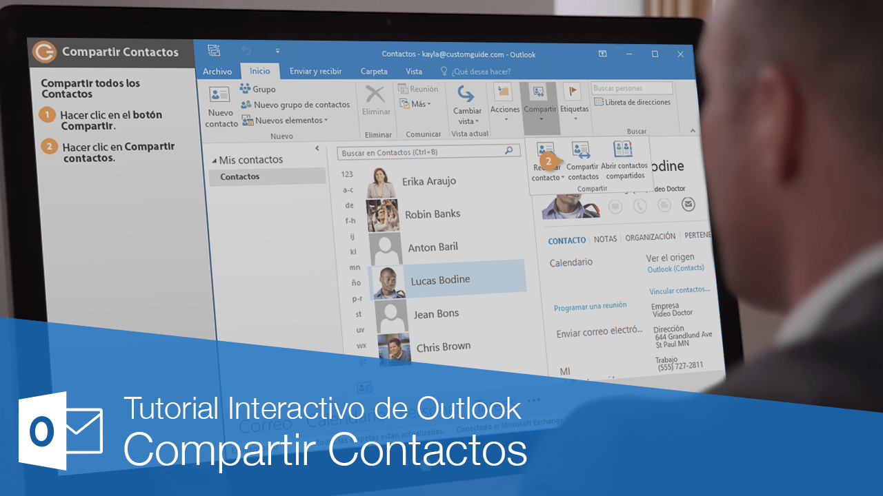 Compartir Contactos | CustomGuide