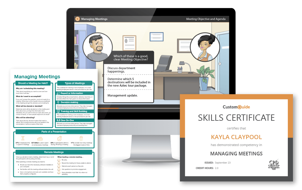Managing Meetings Courseware | CustomGuide